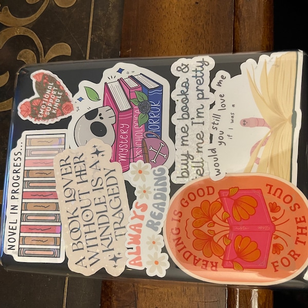 Never Too Many Books Rainbow Vinyl Decal Sticker | Bookish Stickers ...
