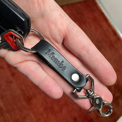 Personalized Leather Key Clip, Horween Leather Keychain, 3rd ...