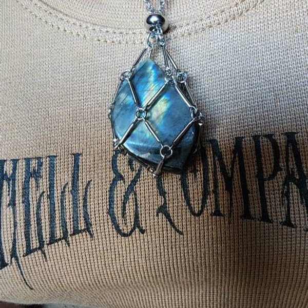 Titanium Steel Gem Holder Necklace , Titanium Steel Crystal Holder ...