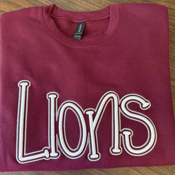 High School Mascot Lions 3D Puff Machine Embroidery Design - Etsy
