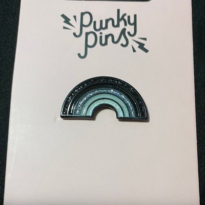 Black Rainbow Pin // Black Rainbow Lapel Pin Badge Brooch, Black ...