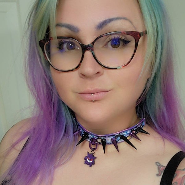 Pride Flag Spiked Choker Collar, Pansexual Asexual Bisexual Non-binary ...