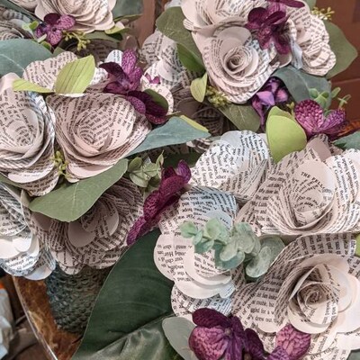 Custom Book Rose Bouquet, Wedding Bouquet - Etsy