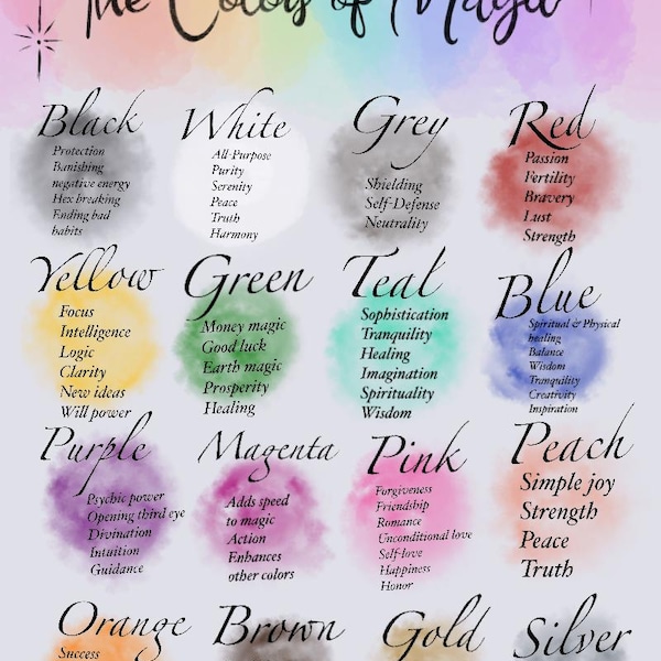 The Color of Magic Printable - Magic Colors- Witchcraft Colors- Color ...