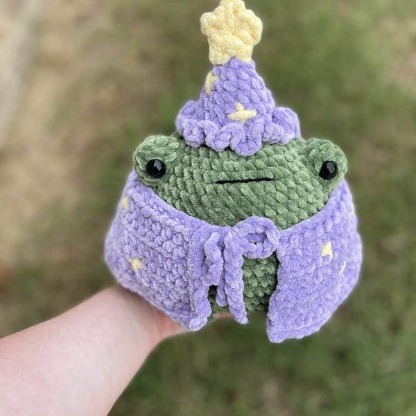 Jumbo Wizard Frog Crochet Pattern / Chunky Crochet Wizard Mage / US PDF ...