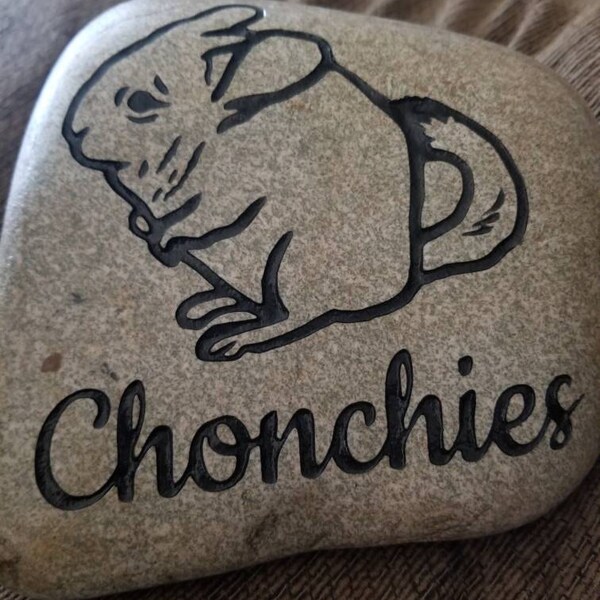 Pet Memorial Chinchilla Stone 5”/6" or 7”/8", Engraved Personalized ...