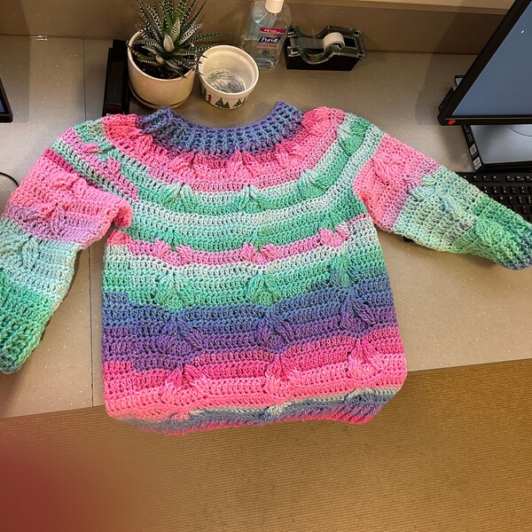 Crochet PATTERN - Magnolia Sweater (child Sizes 6-12m up to 9-10years ...