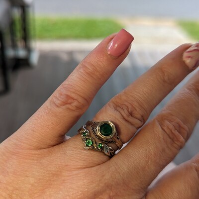 Elven Peridot Wedding Ring Elven Engagement Ring Dark Elven - Etsy
