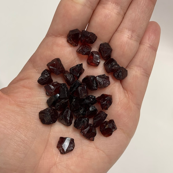 25 Piece Natural Rough,size 8-10 MM Genuine Garnet Gemstone Rough,raw ...