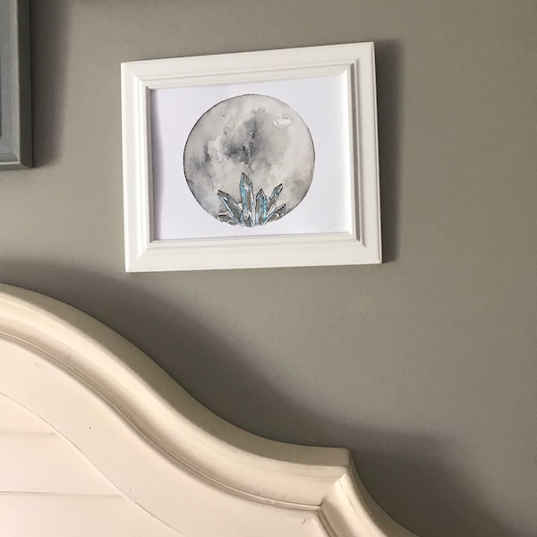 Healed | Watercolor | Moon Art | Crystal - Etsy