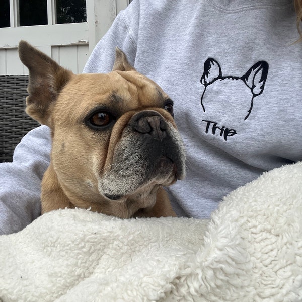 EMBROIDERED Dog Ears With Personalized Names | Custom Dog Ears Crewneck ...