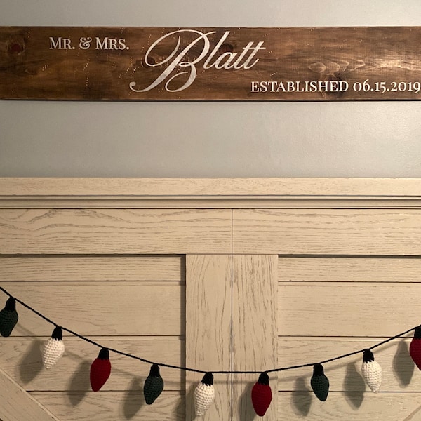 Gingerbread Colored Crochet Christmas Light Bulb Garland | Crochet X ...