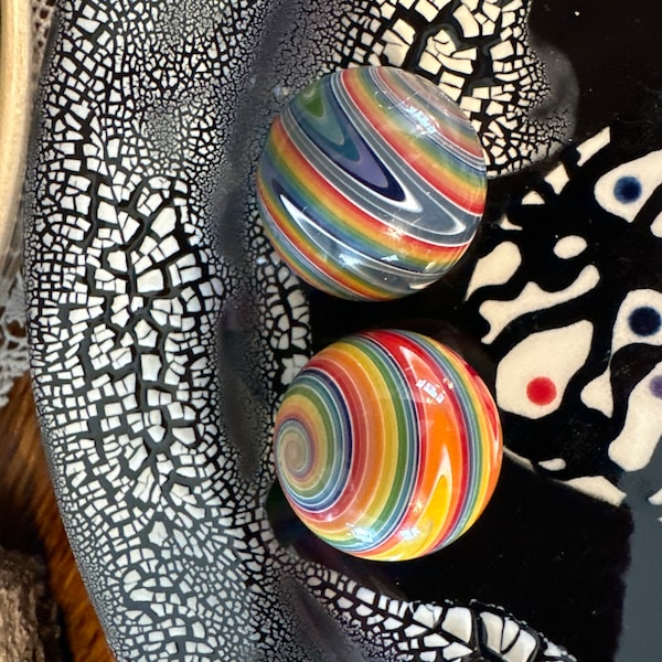 Linework Surprise Marbles 1", Rainbow Marbles, Mystery Marbles, Wig-wag ...