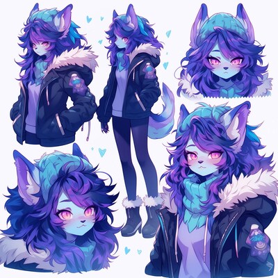 Cyberpunk Neon Furry Art: Cyberpunk Fursona Wall Art Home Decor Furry ...