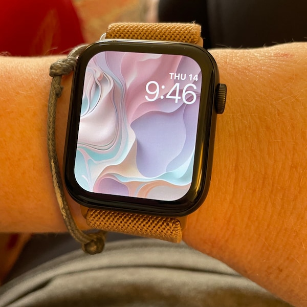 3D Waves Apple Watch Wallpaper, Gold Glitter Watch Face, Pearl Mermaid ...