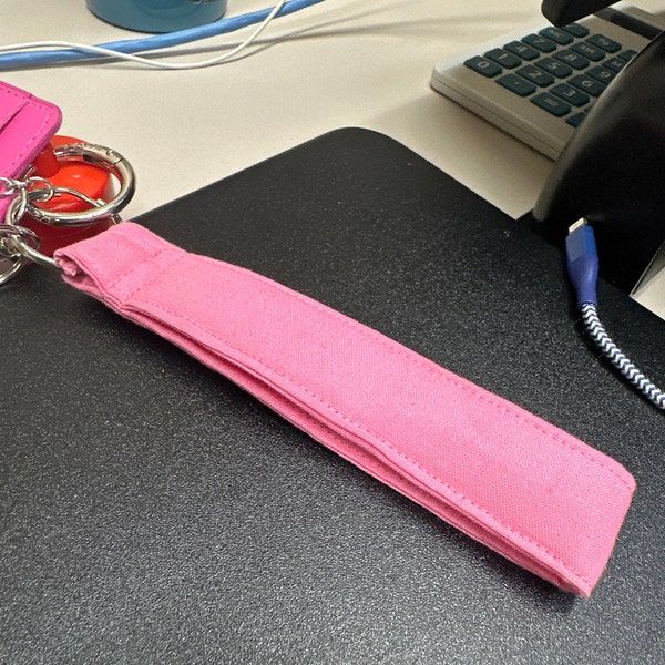 Pink Wristlet Floral Rose Key Fob Wristlets Tassels Lanyard Silver ...