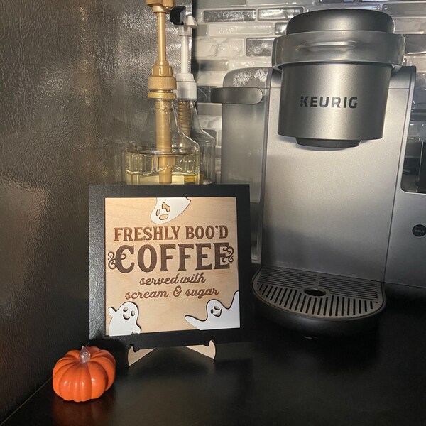 Freshly Boo’d Coffee Sign, Funny Halloween Sign, Coffee Sign, Halloween ...