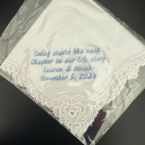 Wedding Handkerchief for Bride,something Blue,for Your Happy Tears ...