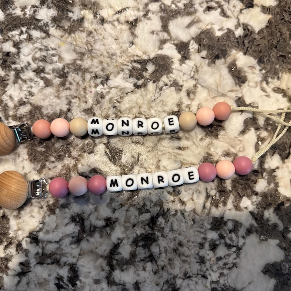 Custom Pacifier Holder Embroidered Binky Clip Boho Baby Personalized ...