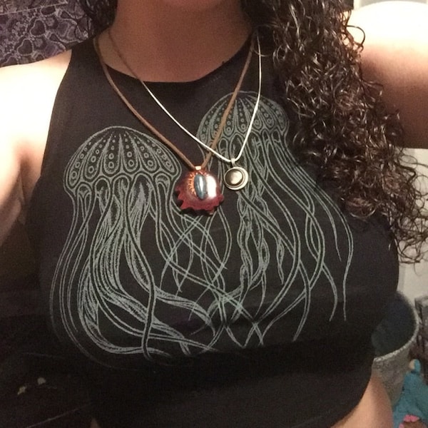 Glow in the Dark Jellyfish Fitted Crop Top - Women's Festival Crop Top ...