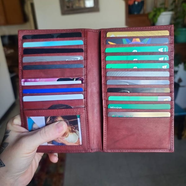AG Wallets RFID Leather Long Wallet - 20 Card Slots - Etsy