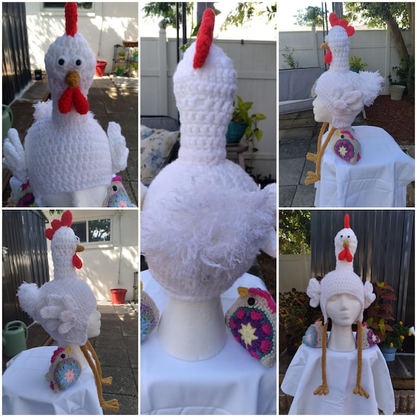 Crochet Pattern Chicken Hat/ Chicken Hat Pattern/ Spring Chicken Hat ...