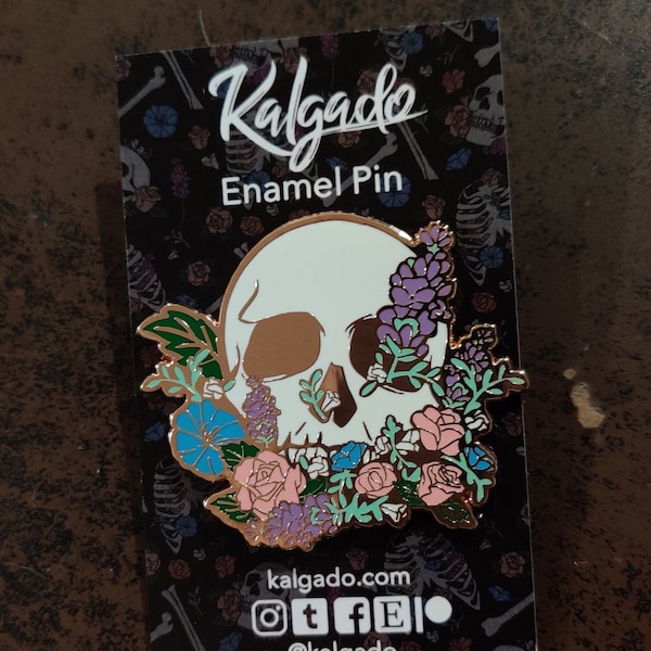 Floral Macabre Regular Skulls Skeleton Hard Enamel Pin - Etsy