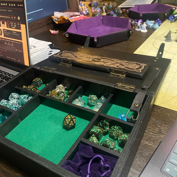 Custom Personalized Dice Tray Dice Tower Dungeon and Dragons Black Box ...
