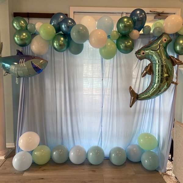 Shark Balloons | Shark Party Decor | Shark Birthday Party Decor | Beach ...