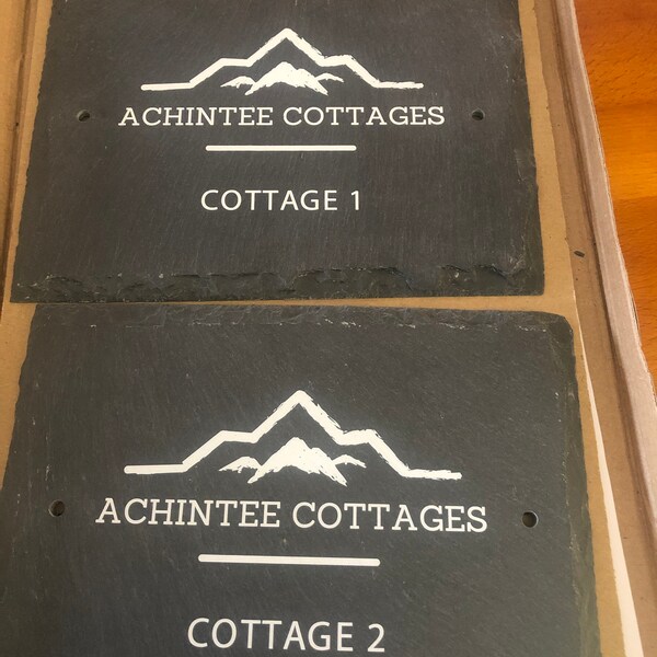 Rustic Slate Door Number, Slate Gate Sign Plaque, Stone Home Number ...