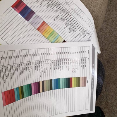 Printable DMC Thread Color Chart Tracker Inventory Sheet - Etsy