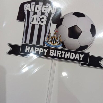 Newcastle United Inspired Football Cake Topper - Etsy UK