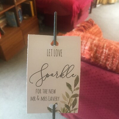 Wedding Sparkler Labels - Etsy UK