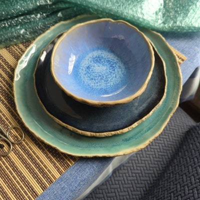 Large Black Plate Handmade Ceramic Plate Stoneware Plates Organic ...