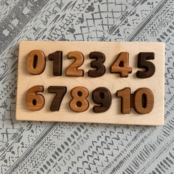 Number Puzzle 2 - Wooden, 0 Through 10 - Etsy