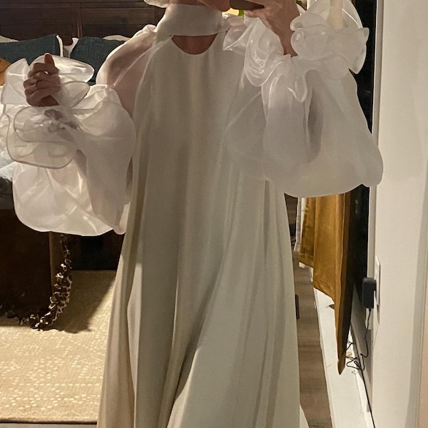 Off White Satin Bridal Cape in Mikado, Bridal Shoulder Wrap, Wedding ...
