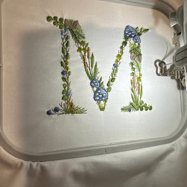Machine Embroidery UPPERCASE ALPHABET 4x4 Hoop Heirloom Forest Letters ...
