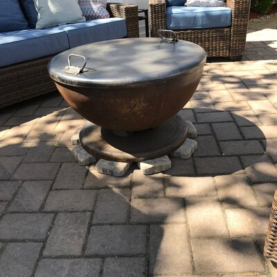 Fire Pit 30 Inch Dia. Deep Fire Pit Including Lid Ready to Ship - Etsy