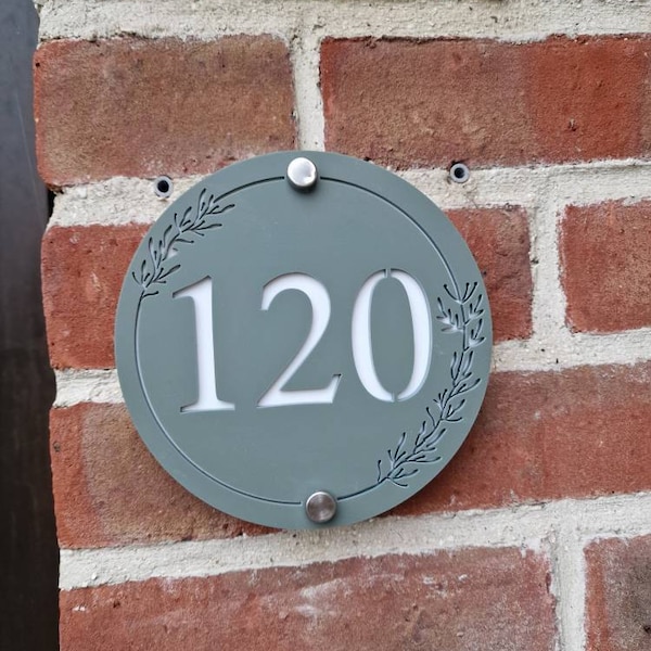 Modern Round Door Number Sign, House Number Plaque - Etsy