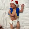 Super Mario Toadstool Baby Set: Hat, Diaper Cover, Vest, Booties, Super ...