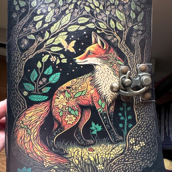 400 Page Large Fox Vintage Handmade Leather Journal, Grimoire Fat ...