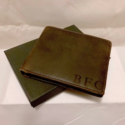 Personalized Leather RFID Wallet Engraved Genuine Leather Custom Wallet ...