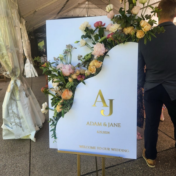 Pop up Flower Box Welcome Sign | Wedding Welcome Flower Box Sign ...
