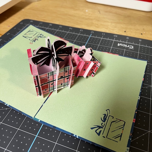 Giftbox Pop-up Card Template | Pop up Card Pattern, Birthday Pop up ...