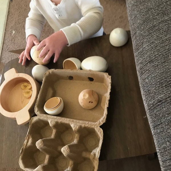Wooden Eggs, Play Kitchen Food, Hollow Eggs, Wood Toys, Fillable Eggs ...