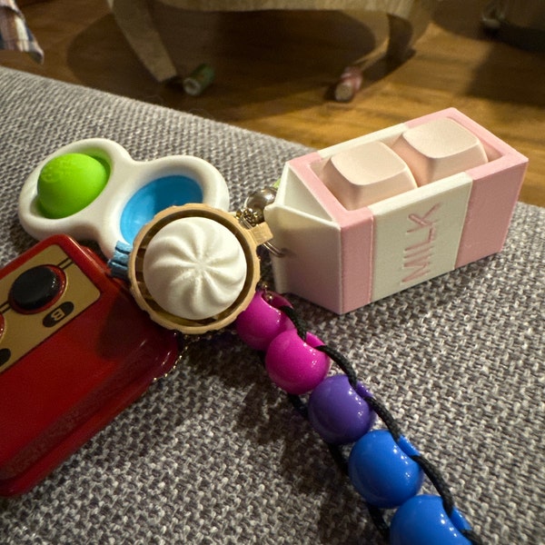 Milk Carton Fidget Toy Keychain: Clicky Clacky Mechanical Keyboard - Etsy