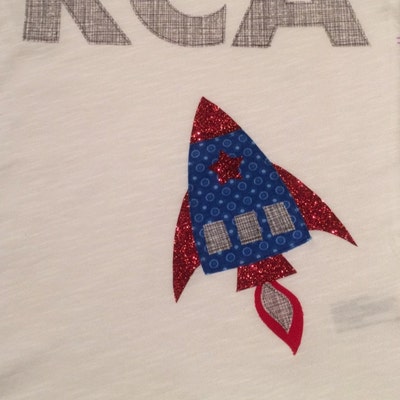 Rocket Applique Template PDF Pattern Spaceship Applique Design by Angel ...