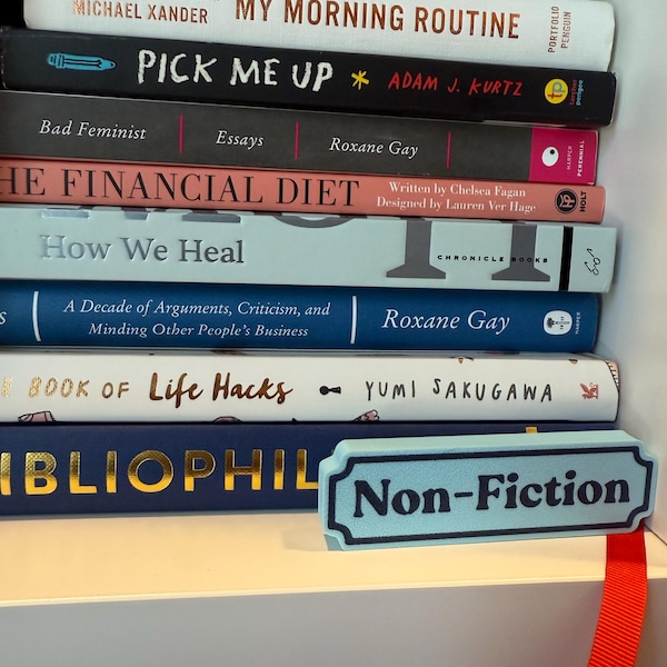 Fancy Bookshelf Labels- Home Library Organization Bookshelf Sections ...