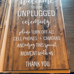 Unplugged Wedding Sign Unplugged Ceremony Sign Vertical - Etsy