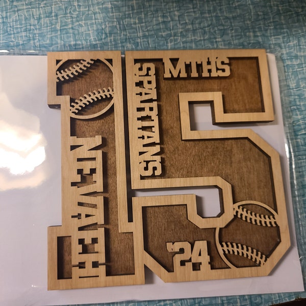 Custom Senior Athlete Number, Sports Number Wood Cutout, Custom Sports ...